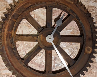 Rusting Cast Iron Gear Box Wall Clock - Etsy