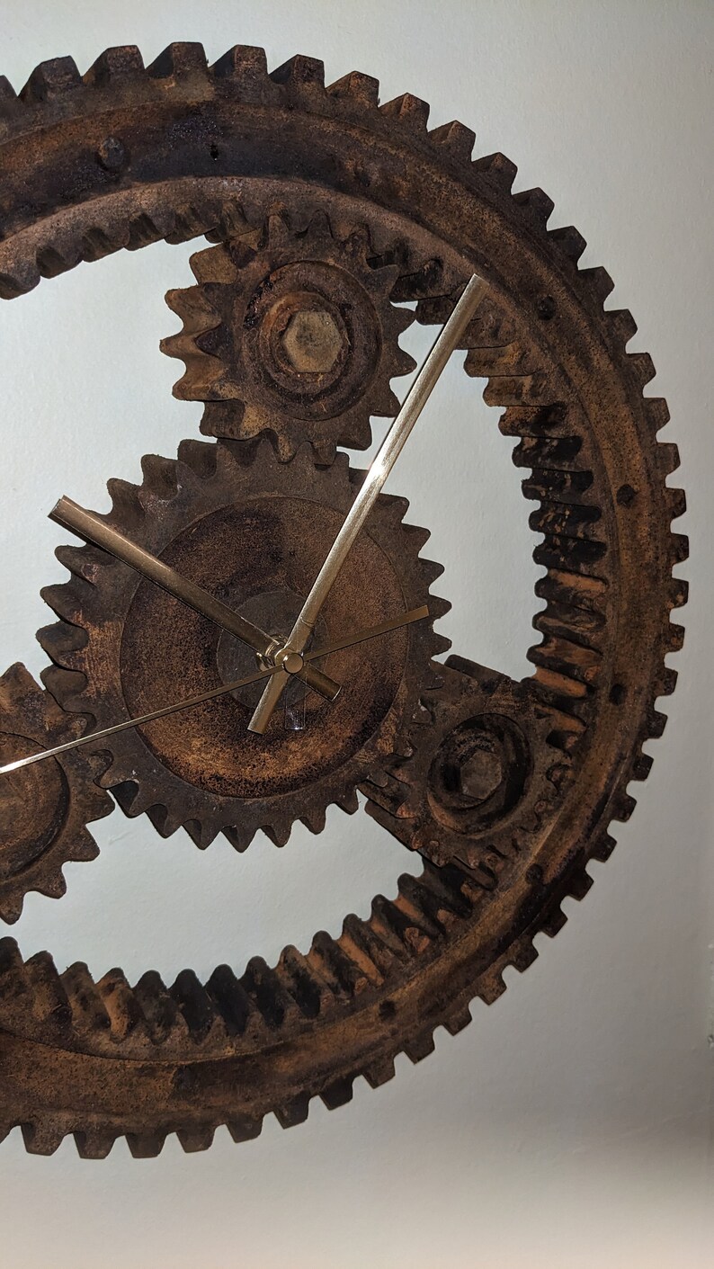 Rusting Cast Iron Gear Box Wall Clock - Etsy