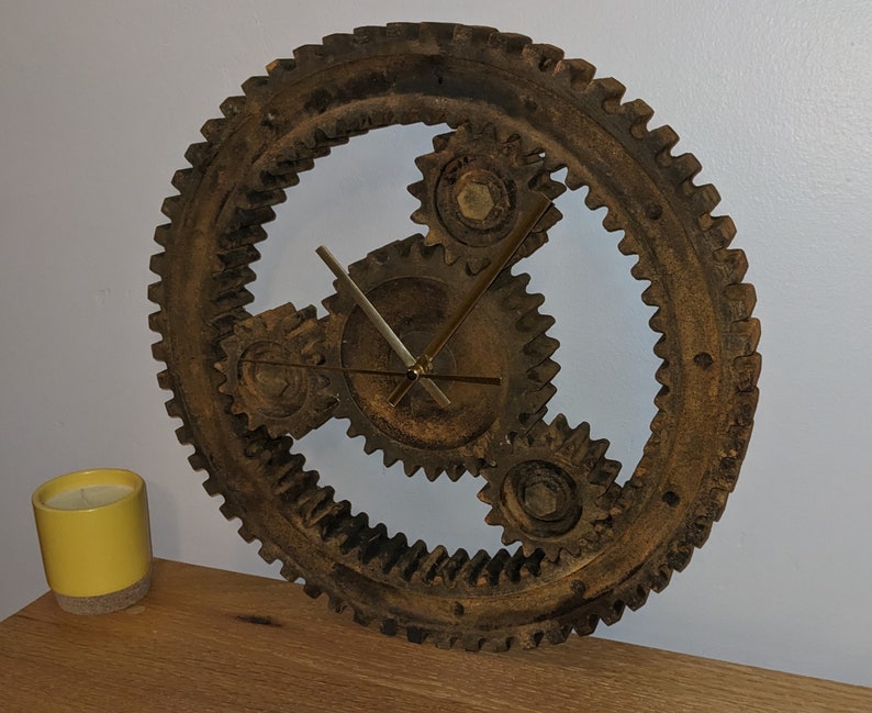 Rusting Cast Iron Gear Box Wall Clock - Etsy