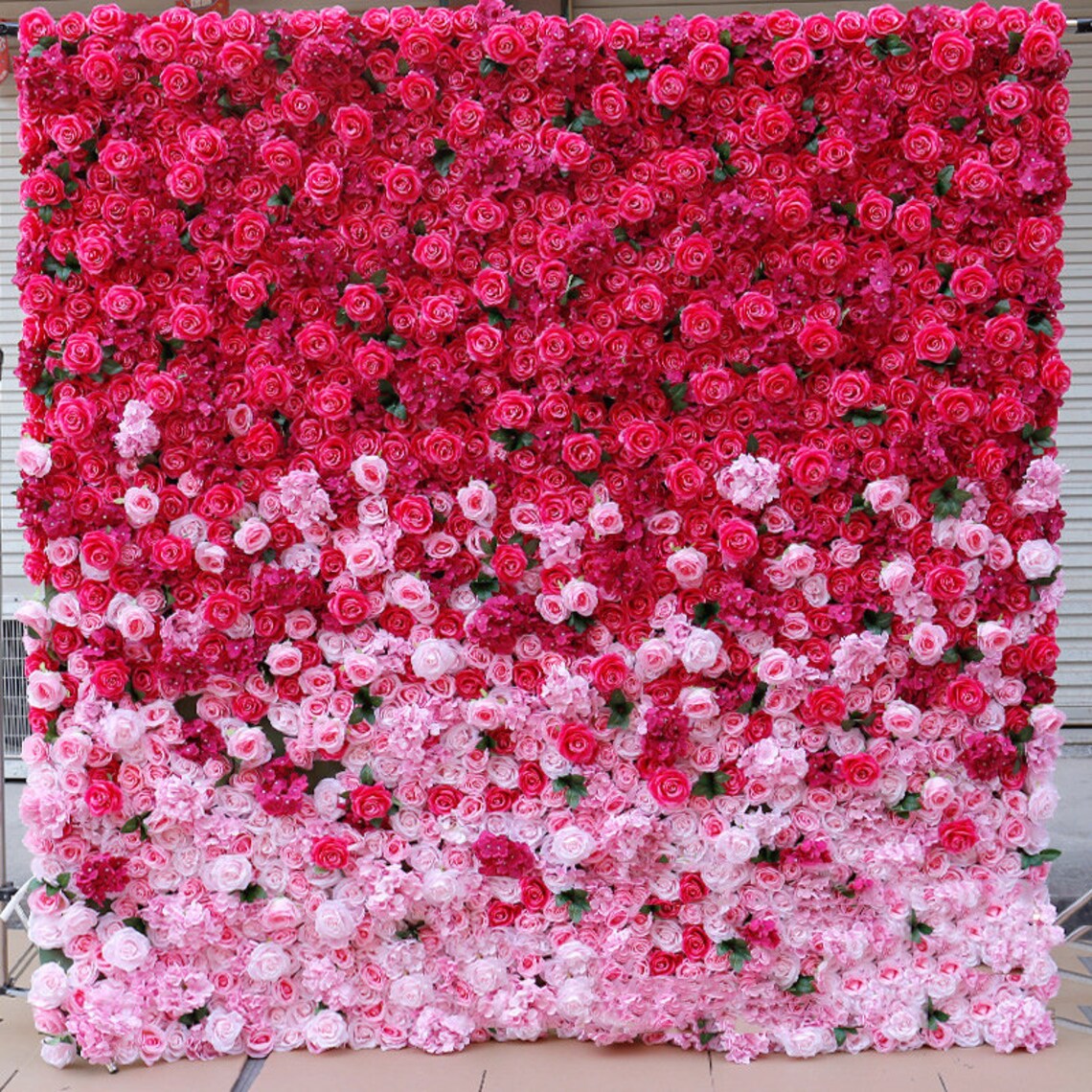 Gradient Flower Wall Backdrop Pink Rolling up Curtain Flower | Etsy