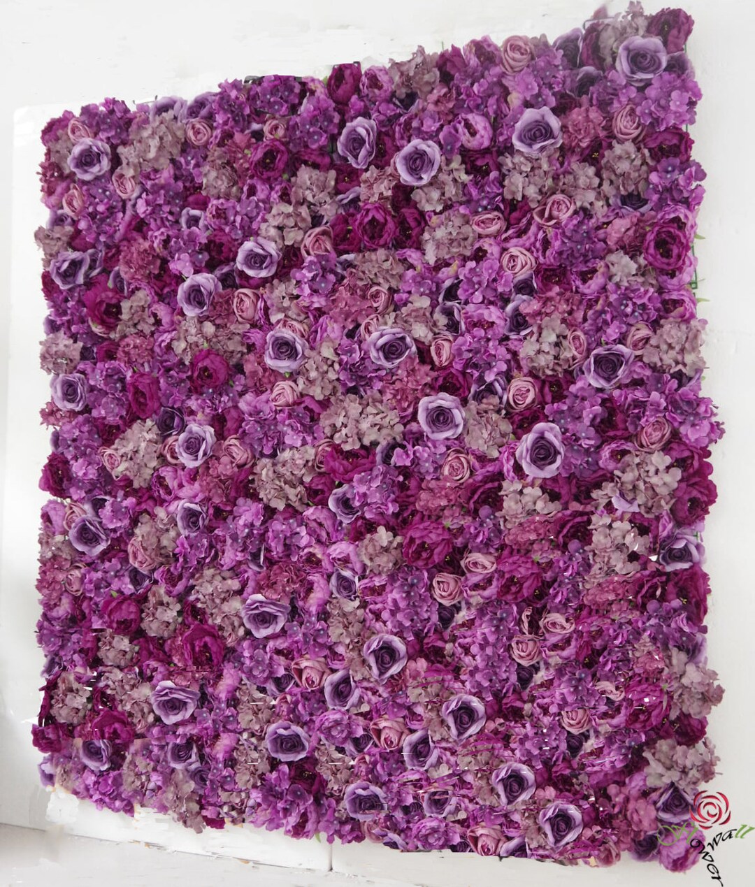 Purple Flower Wall Backdrops Wedding Arrangement Salon Flower Wall ...