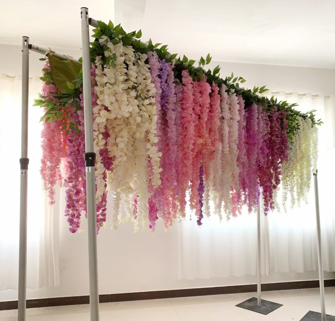 Artificial Flower Hanging Wall Backdrop Fake Wisteria Garland - Etsy