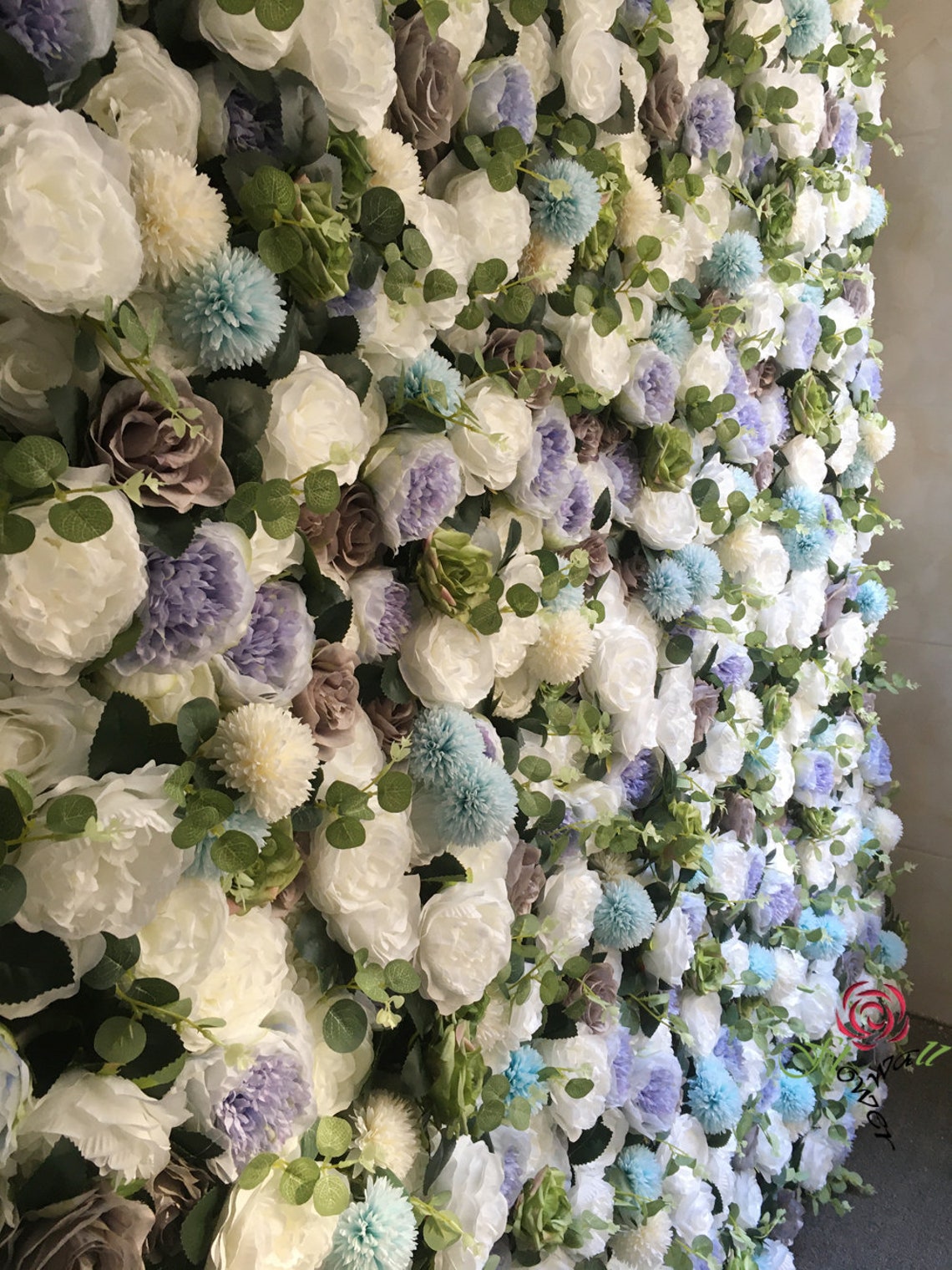 Silk Floral Backdrop for Wedding Photography Blue Artificial Flower ...