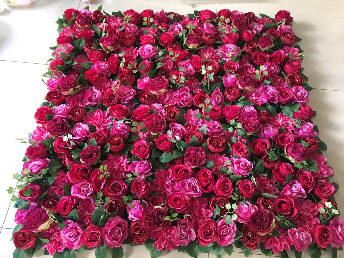 Rose Red Floral Wall Panel for Valentine Decoration Fake Wall | Etsy