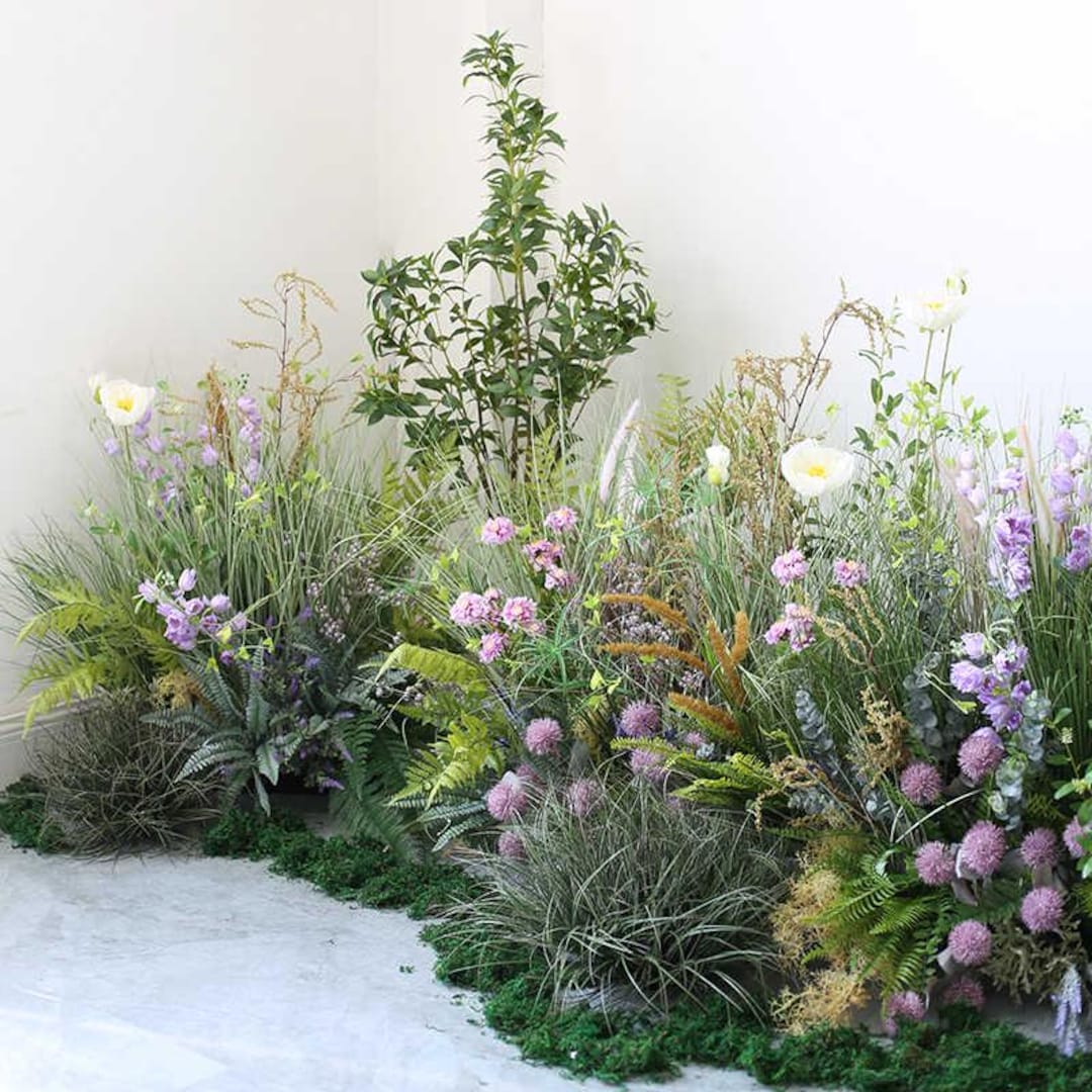 Artificial Wildflower Meadow Mat: Wedding Aisle & Photo Backdrop Decor ...