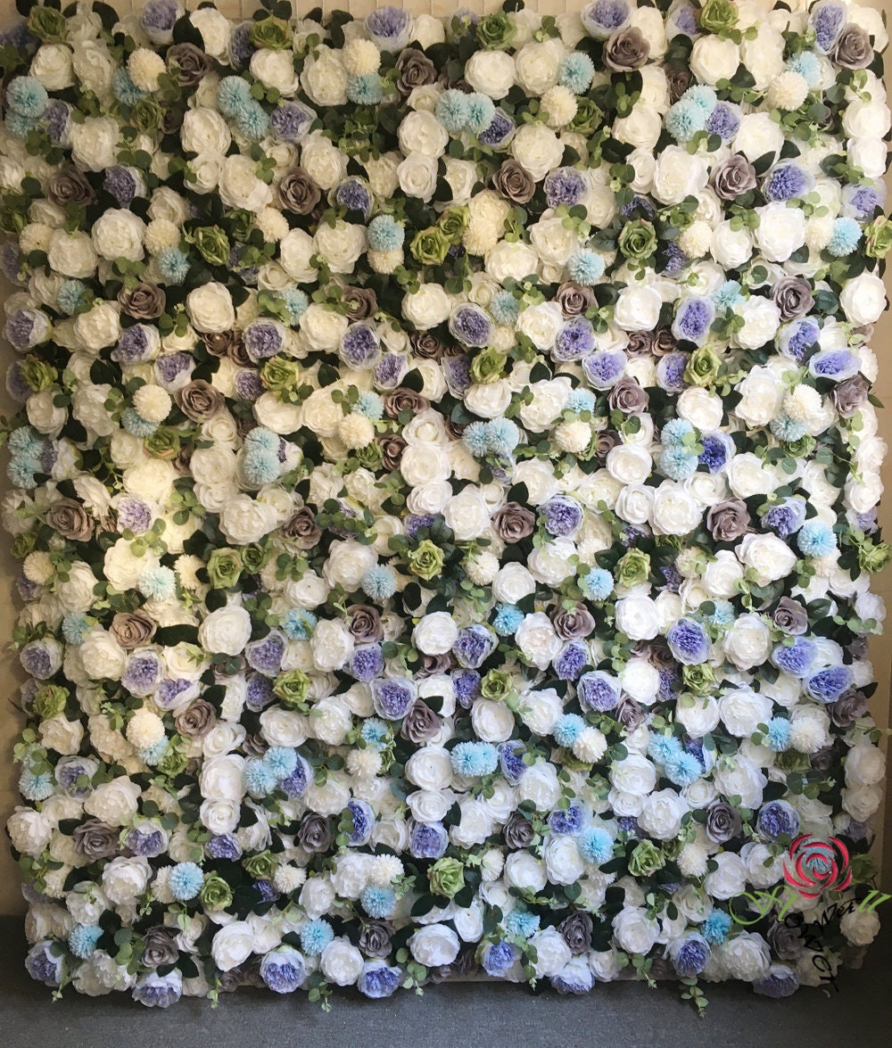 Silk Floral Backdrop for Wedding Photography Blue Artificial Flower ...