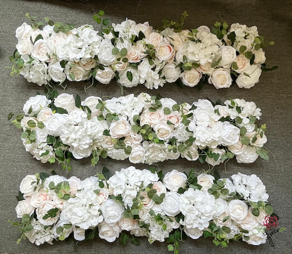 White Artificial Rose Hydrangea Arch Greenary Decor Table - Etsy