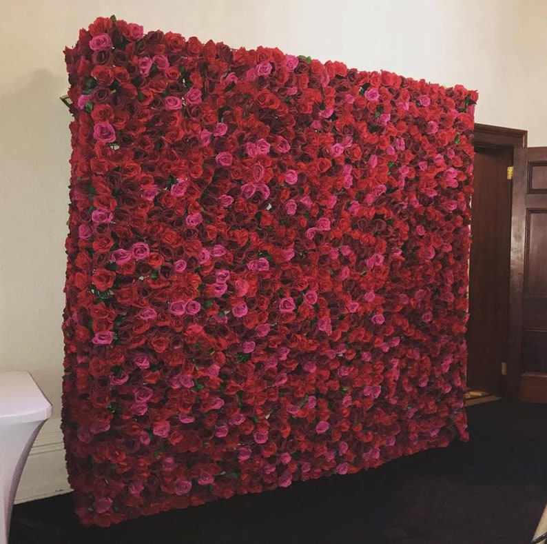 Silk Floral Backdrop for Wedding Photography Red Rose Artificial ...