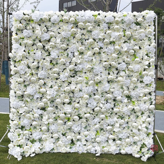 Ivory Rolling up Flower Wall Backdrop Photography Faux Flower - Etsy