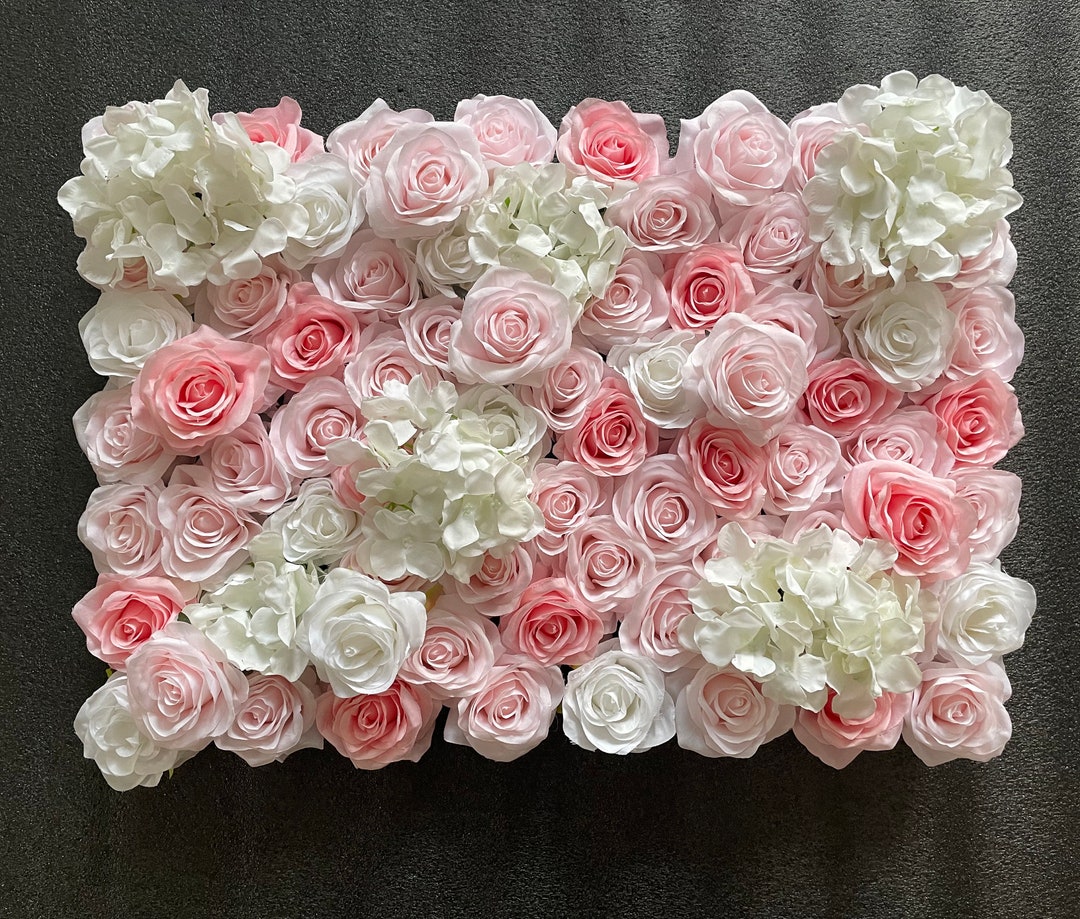 Custom 3D Pink Artificial Flower Wall Panel Background Wedding ...