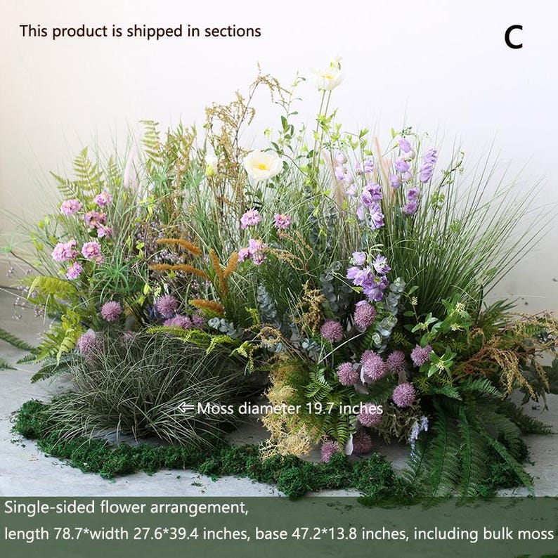 Artificial Wildflower Meadow Mat: Wedding Aisle & Photo Backdrop Decor ...
