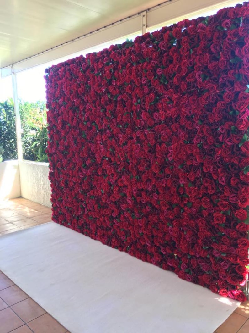 Silk Floral Backdrop for Wedding Photography Red Rose Artificial ...