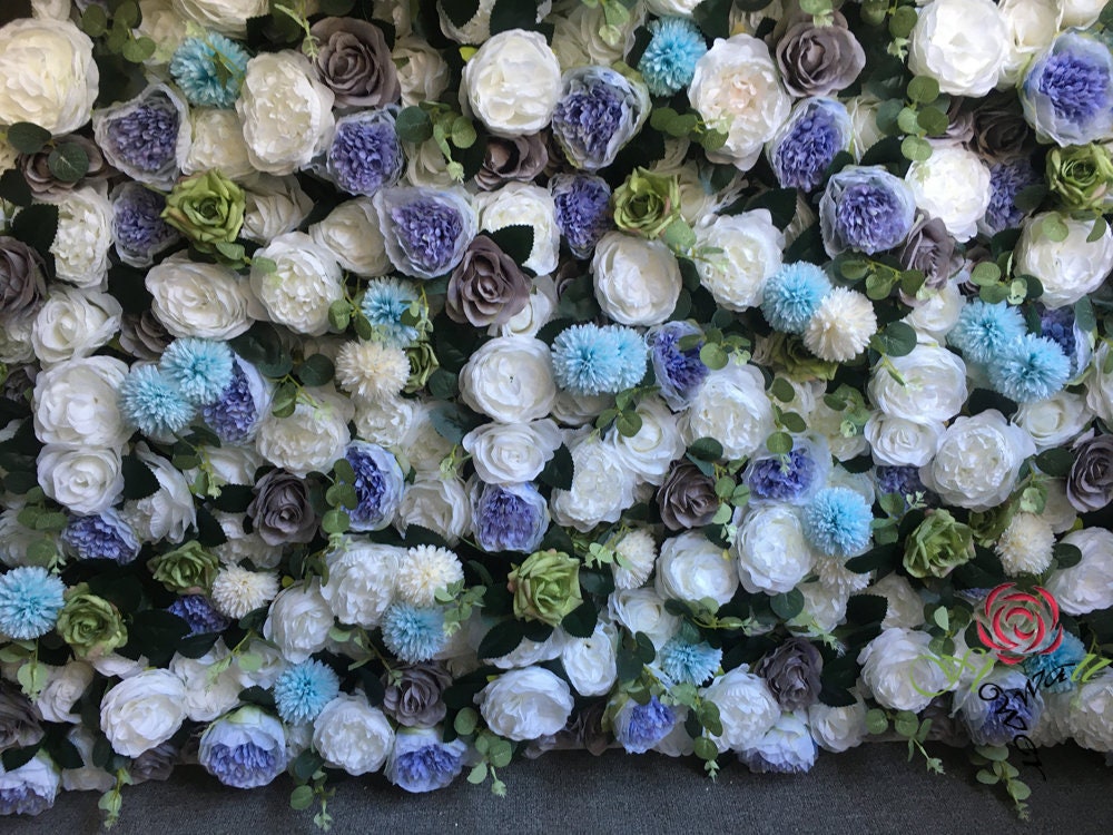 Silk Floral Backdrop for Wedding Photography Blue Artificial Flower ...