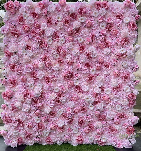 Pink Flower Wall flower Backdrop Wall flower Wall Backdrop | Etsy