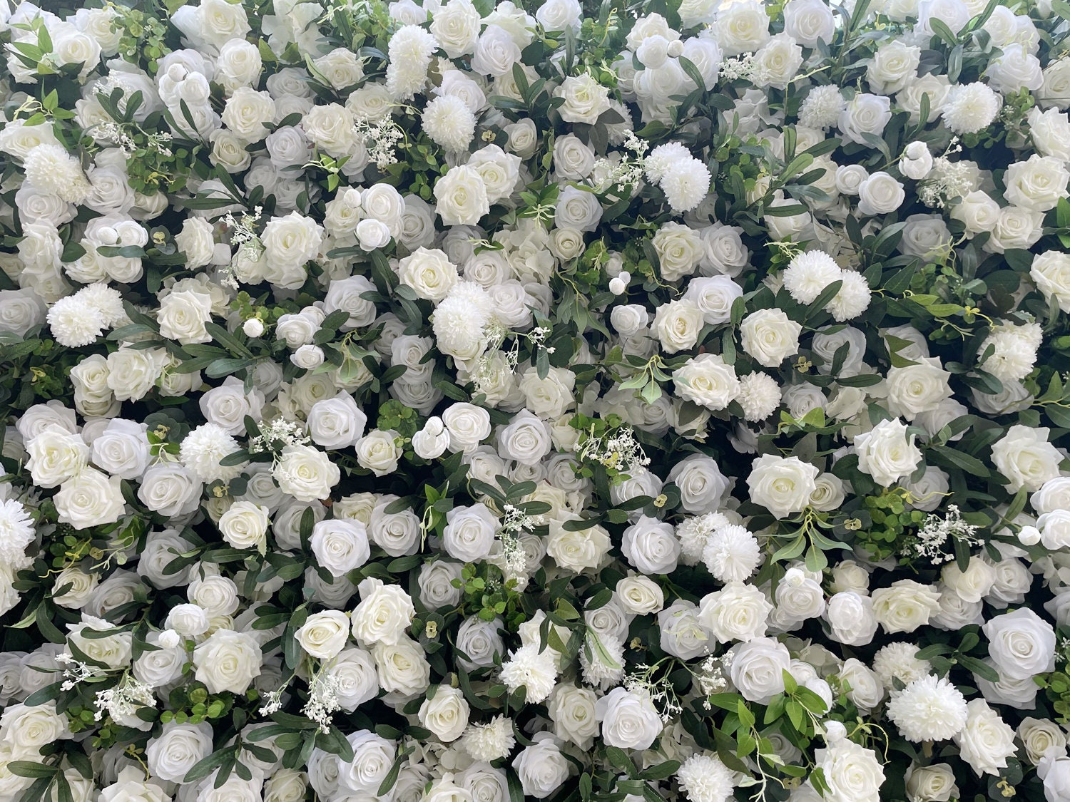 White Rose Flower Wall Backdrop: Fabric Cloth Panel, Wedding Decor - Etsy