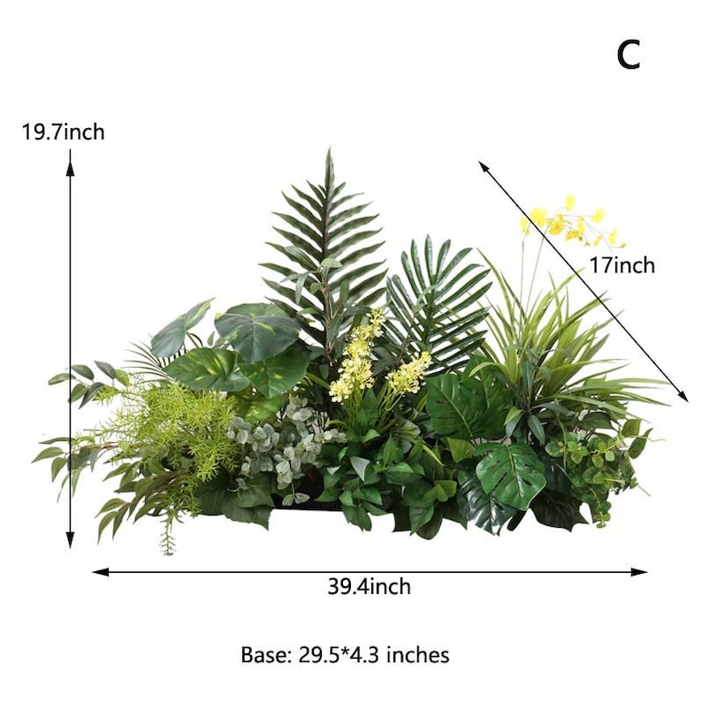 Faux Tropical Greenery Planter Box: Silk Palm, Monstera & Orchid ...