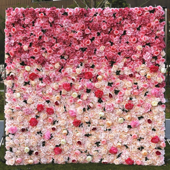Gradient Flower Wall Backdrop Hanging Rolling up Flower Wall - Etsy
