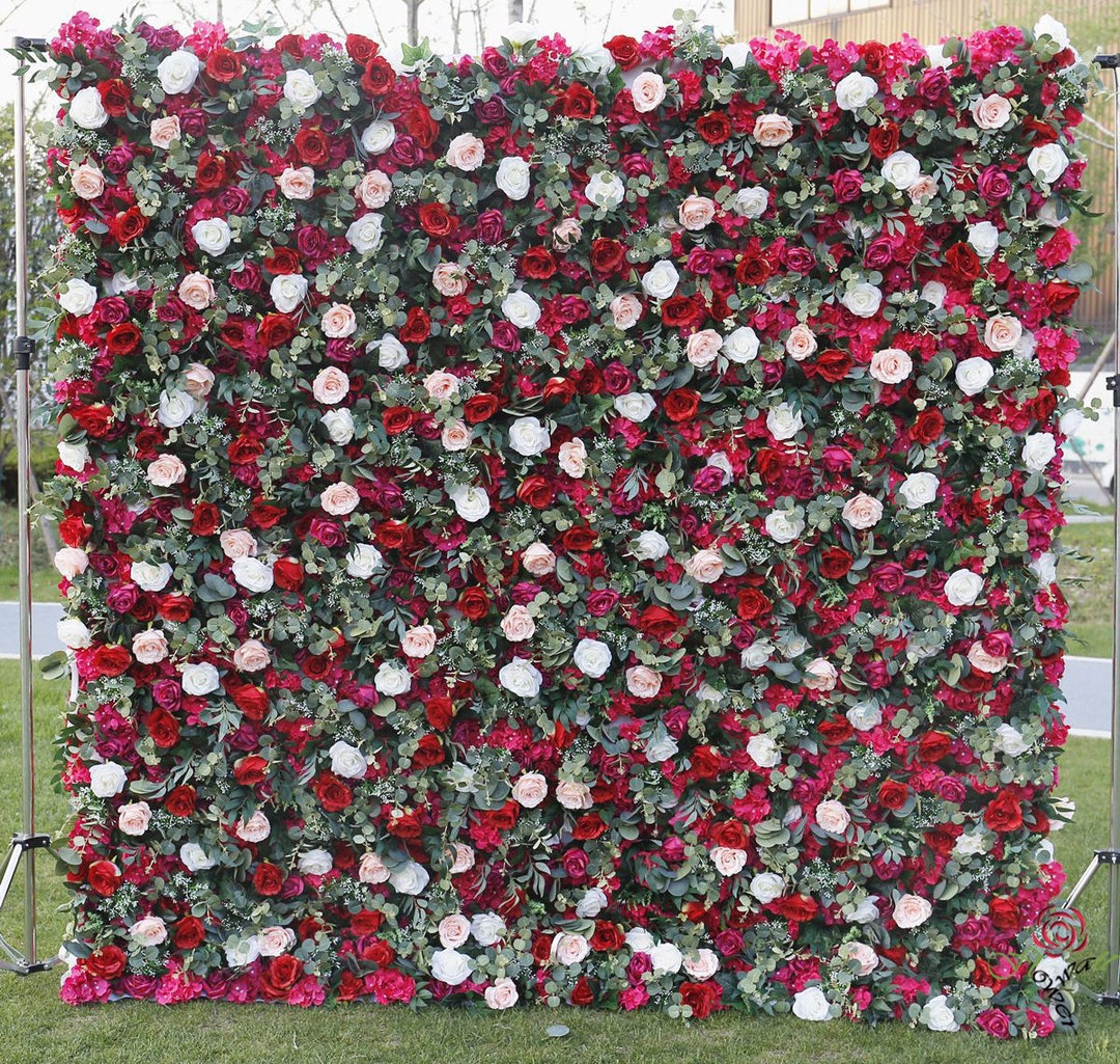 Rolling up Flower Wall Backdrop Photography Plastic Flower Wall ...