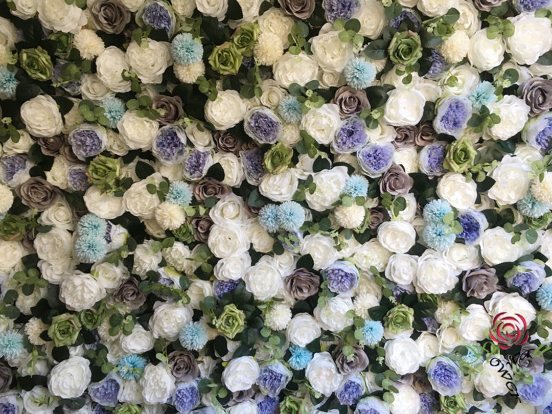 Silk Floral Backdrop for Wedding Photography Blue Artificial Flower ...