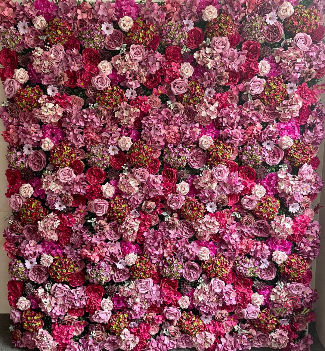 Silk Flower Wall Backdrop for Wedding Arrangement Flower Panel Decor ...