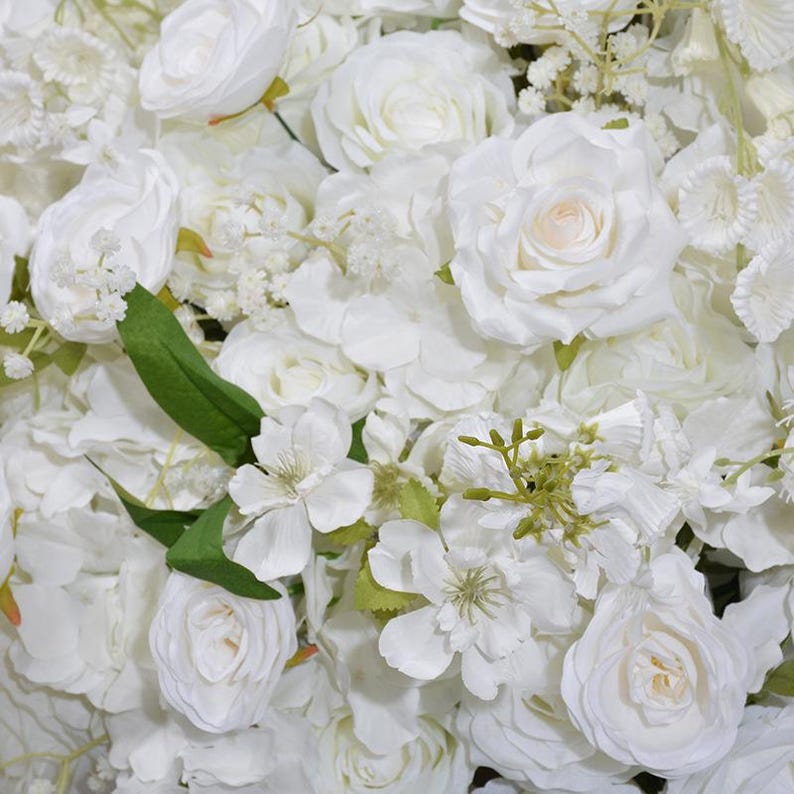 White Silk Floral Arrangement on Roman Columns: Wedding Altar Decor - Etsy