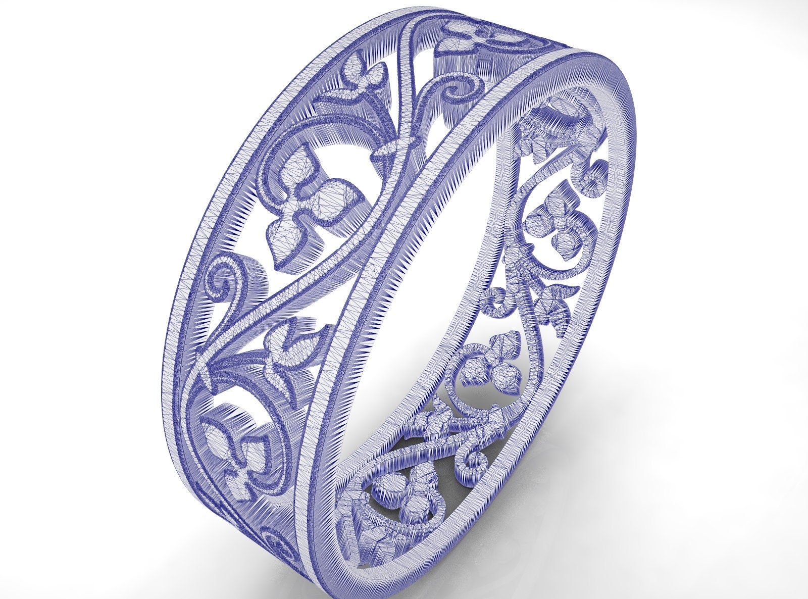 3D Jewelry Design STL File - Wedding Ring - Vintage Design - Engagement ...