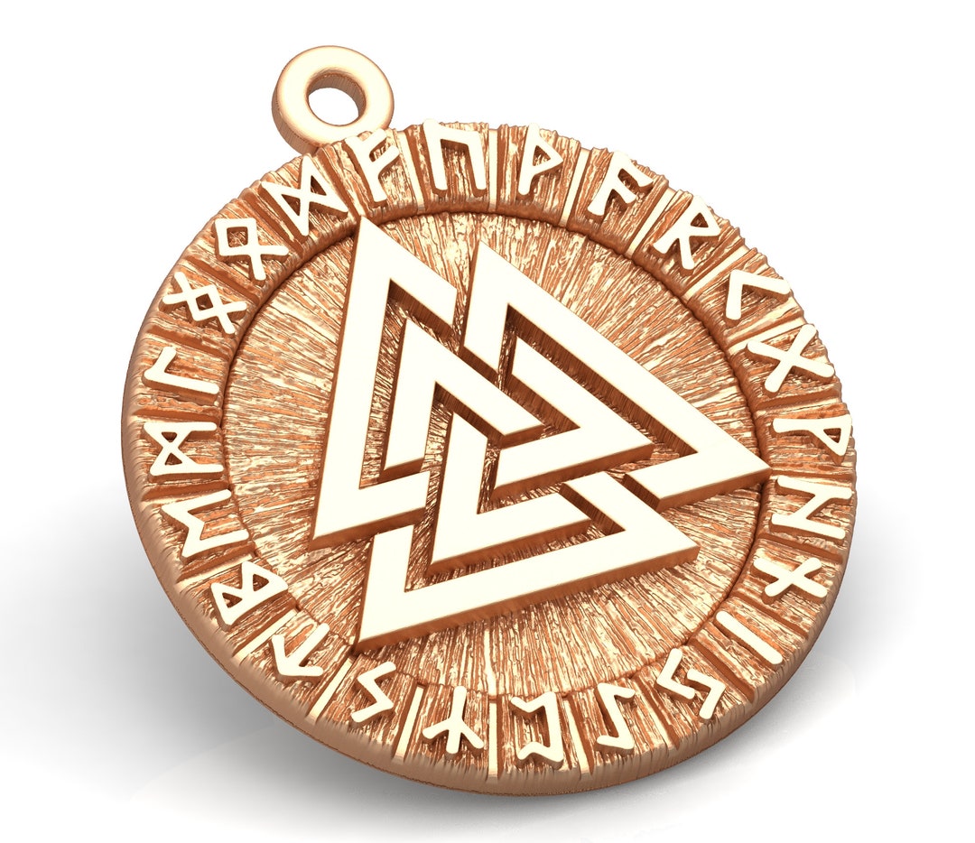 Pendant Runic Circle With a Valknut - Stl Jewelry Design - Download ...