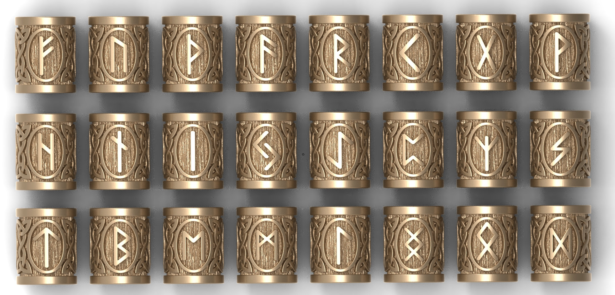 Collection of 24 Beads With Runes 3d Stl File Viking Beads Beads for ...