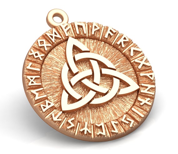 Pendant Runic Circle With Triquetra Stl Jewelry Design | Etsy