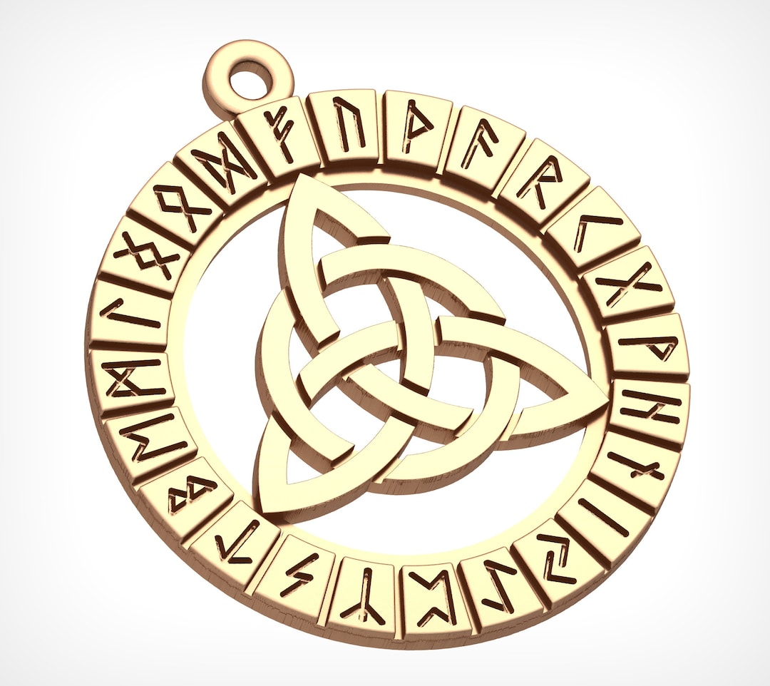 Runic Amulet, Runic Triquetra, 3D Files for Making Pendants From Metal ...