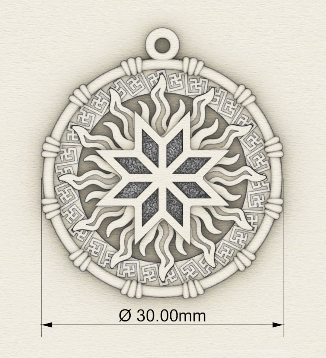 3D Model Amulet of Alatyr Slavic Pagan Amulet Pendant Stl Design ...