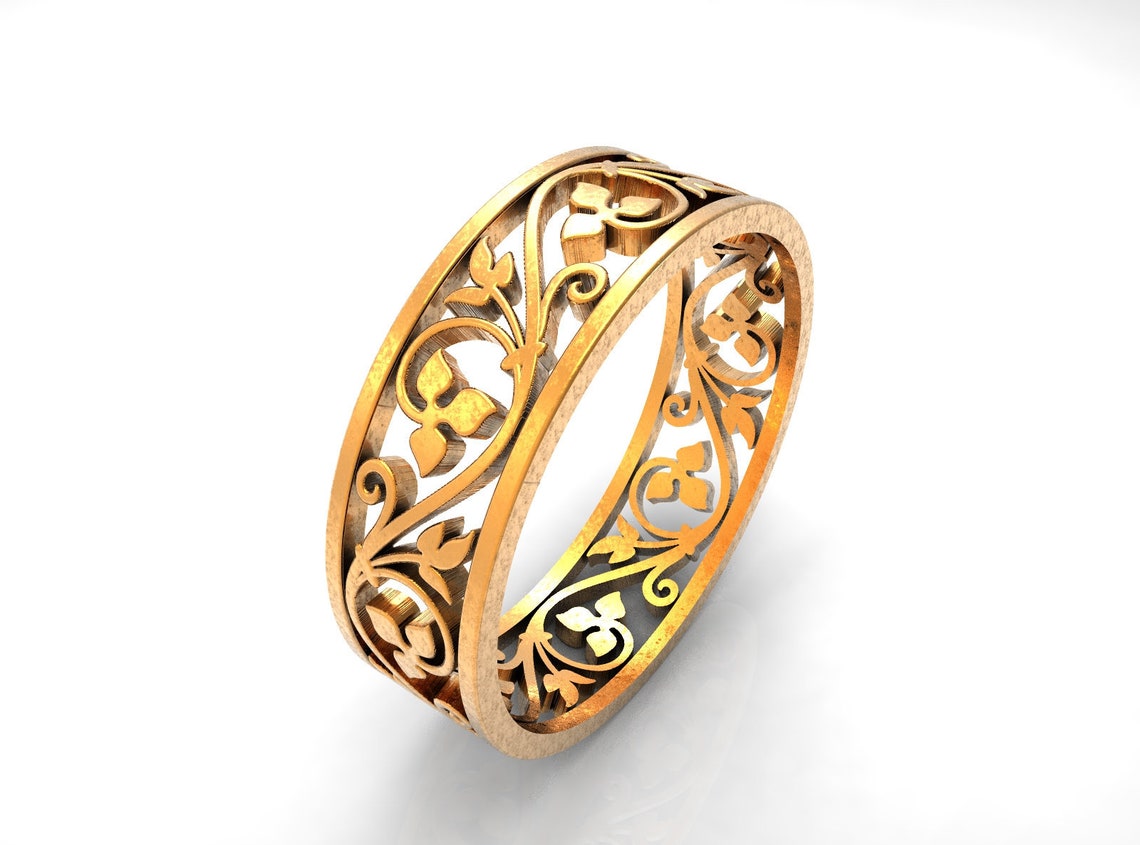 3D Jewelry Design STL File - Wedding Ring - Vintage Design - Engagement ...