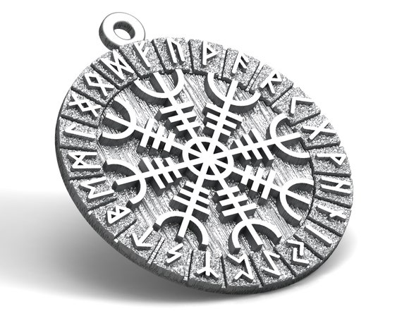 Runic Amulet Helmet of Terror 3D Files for Making Pendants | Etsy