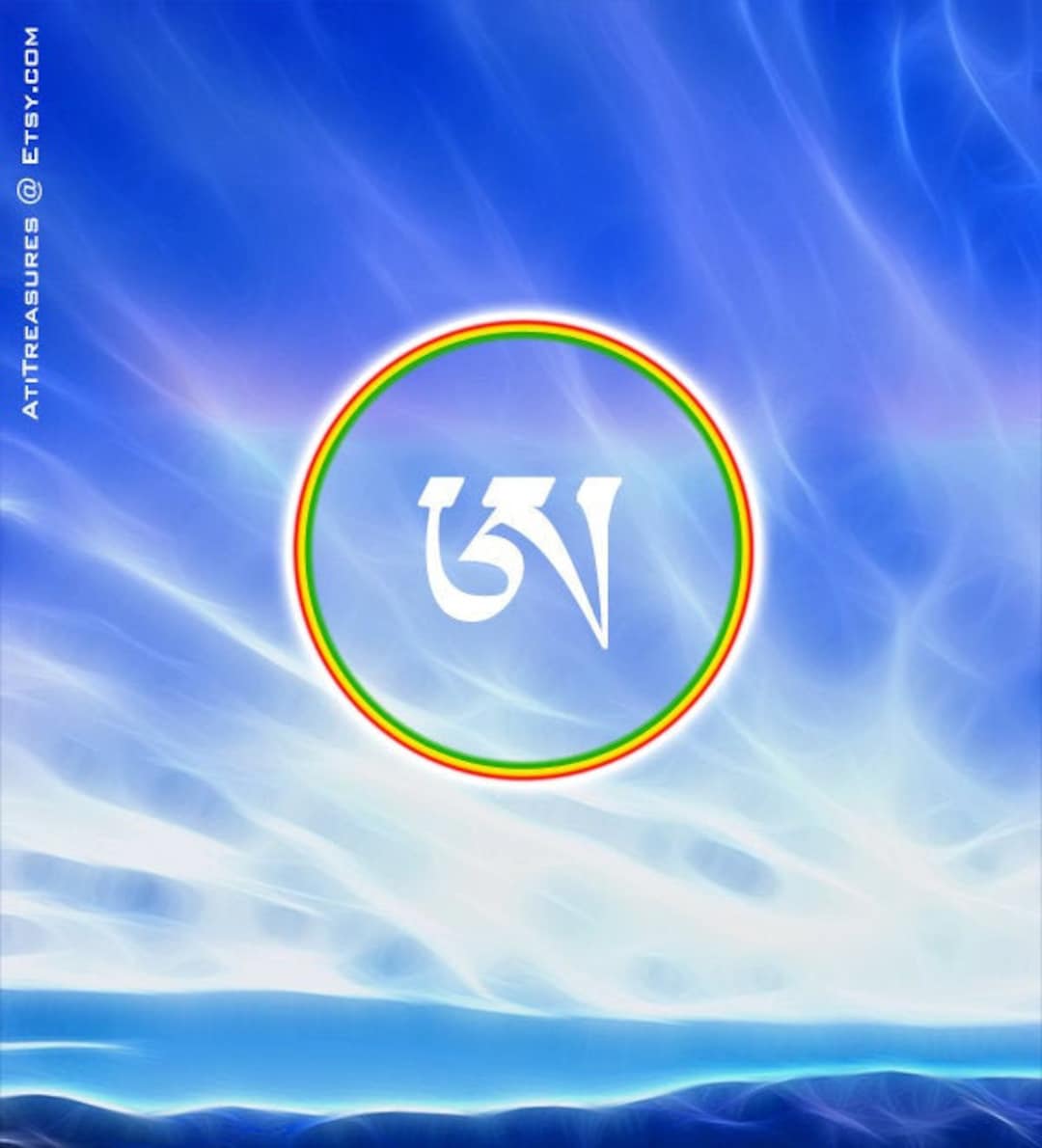 Sacred Tibetan Buddhist Himalayan Art - Primordial Seed Syllable A Ah ...