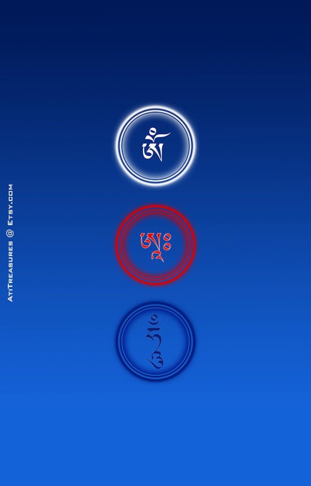 Sacred Tibetan Buddhist Himalayan Art Primordial Seed Syllables Om Ah ...