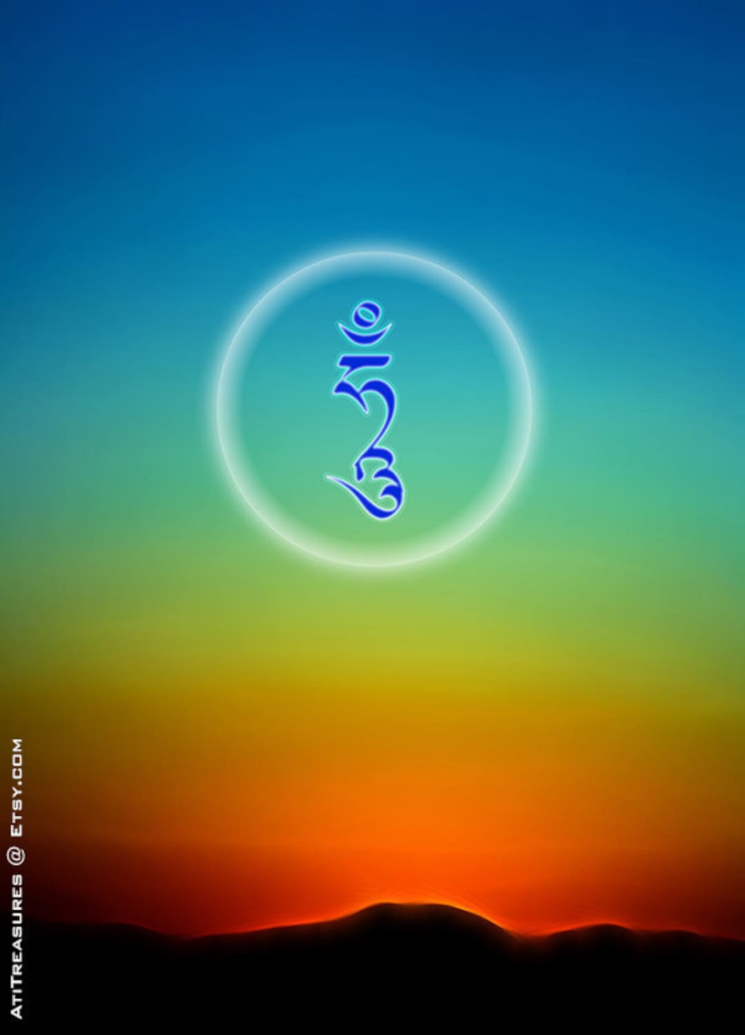 Sacred Tibetan Buddhist Himalayan Art - Seed Syllable HUM HUNG Sacred ...