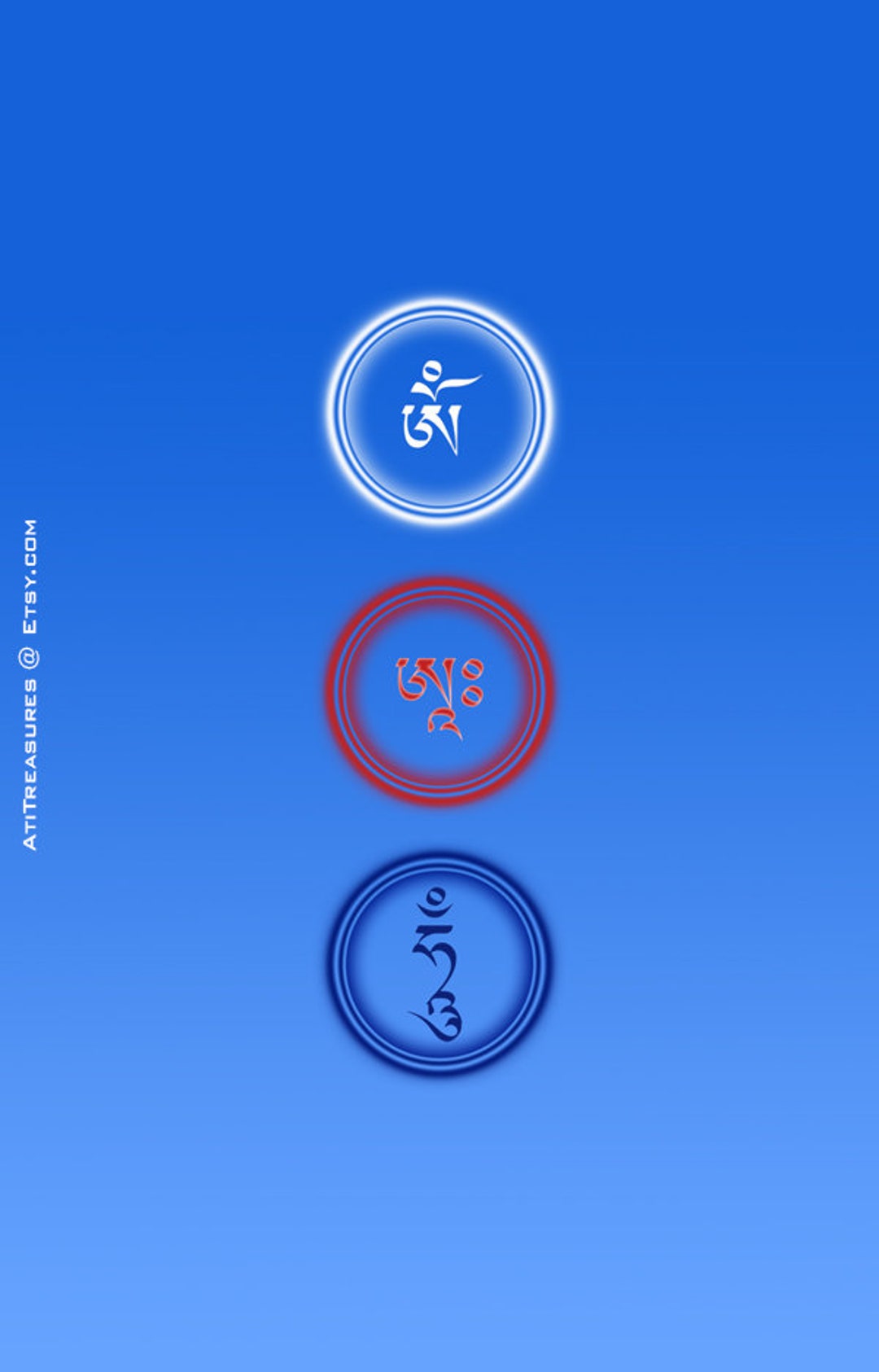 Sacred Tibetan Buddhist Himalayan Art - Primordial Seed Syllables Om Ah ...