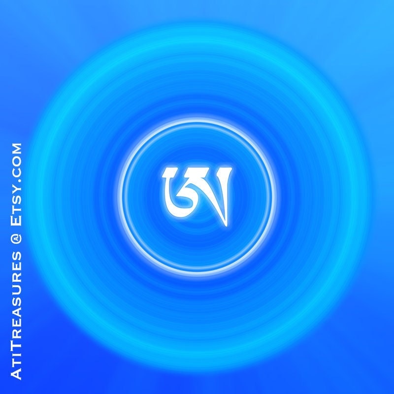 Sacred Tibetan Buddhist Himalayan Art Seed Syllable Ah - Etsy