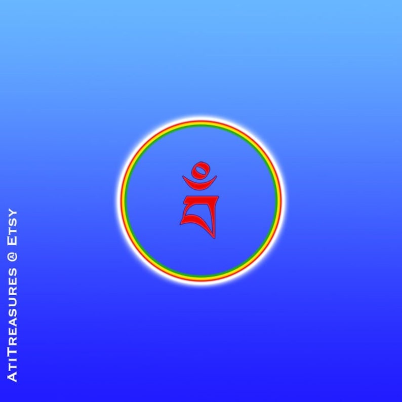 Sacred Tibetan Buddhist Himalayan Art - RED Seed Syllable BAM Sacred ...