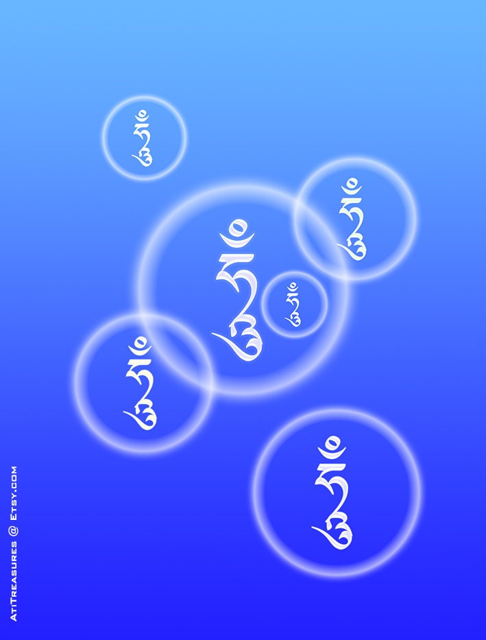 Sacred Tibetan Buddhist Himalayan Art Seed Syllable HUM, HUNG Sacred ...