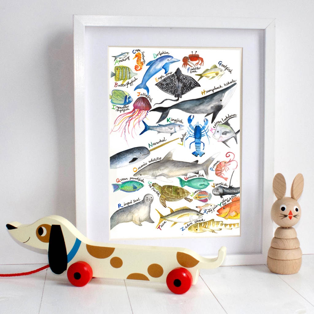 Underwater Alphabet Sea Life Alphabet Print Under the Sea - Etsy UK