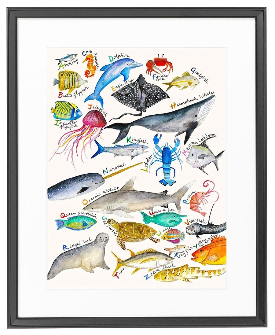 Underwater Alphabet Sea Life Alphabet Print Under the Sea - Etsy UK