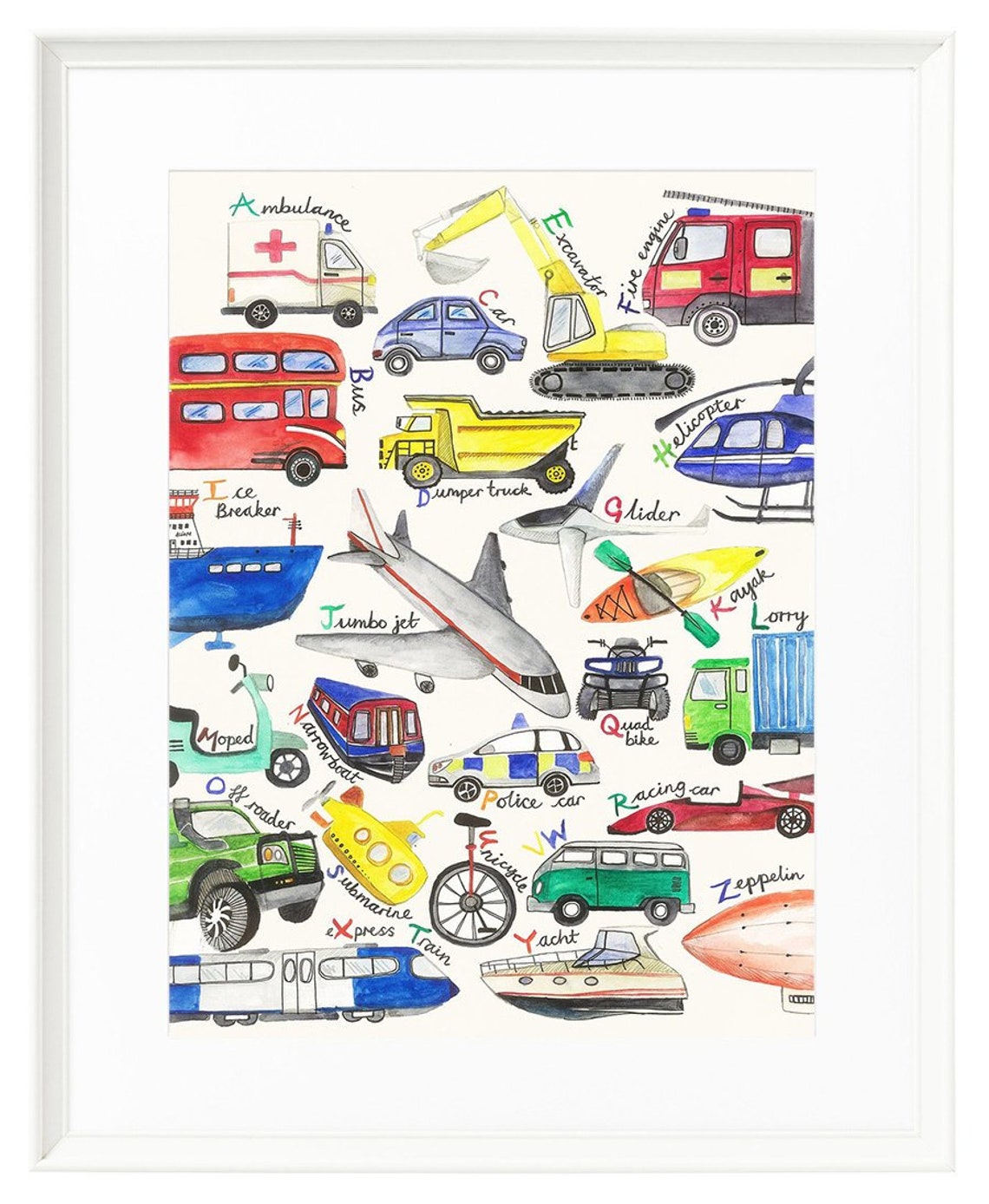 Transport Alphabet Alphabet Print Nursery Print Kids Room - Etsy