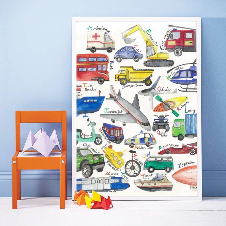 Transport Alphabet Alphabet Print Nursery Print Kids Room | Etsy