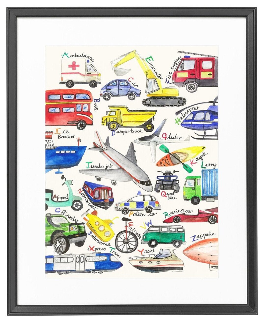 Transport Alphabet Alphabet Print Nursery Print Kids Room - Etsy