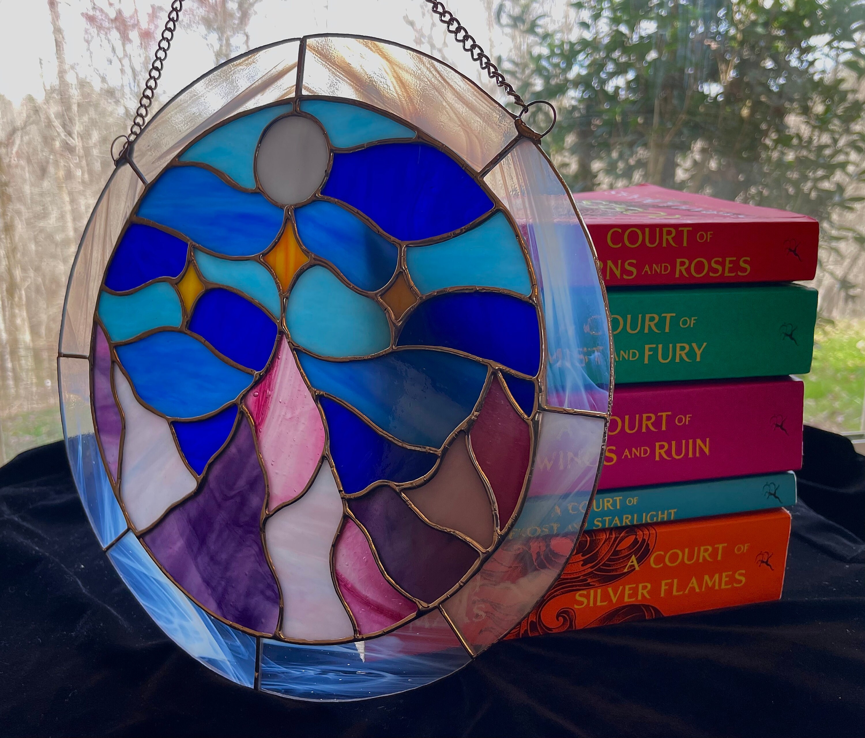 Mountain and Stars ACOTAR Velaris Stained Glass Suncatcher - Etsy