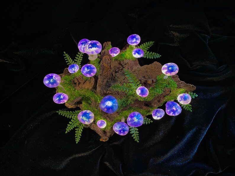Indigo Mushroom LED Lamp Light - Etsy