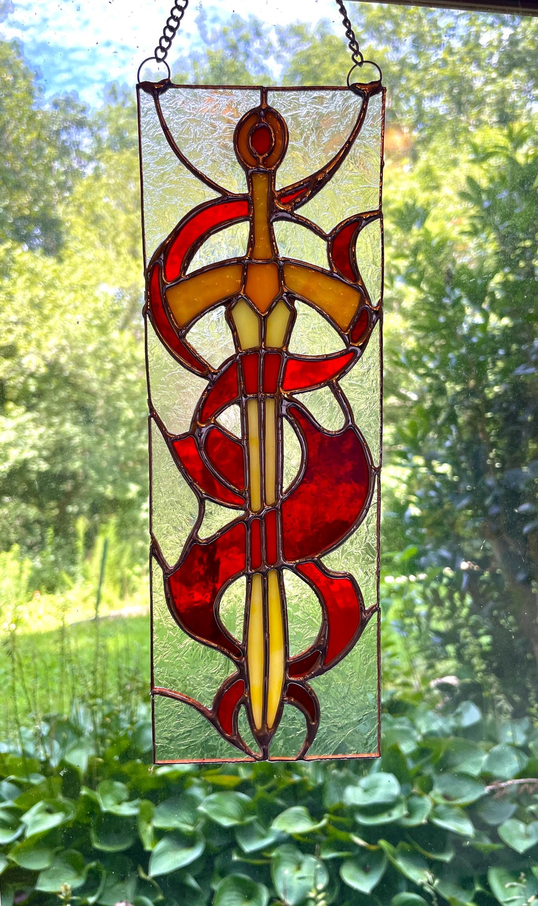 Goldryn Sword of Flames Stained Glass Suncatcher - Etsy