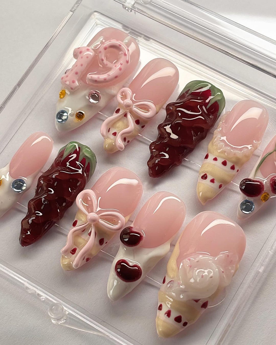 Gourmet Dessert Press on Nails, Ice C Lkream and Donuts Press Ons, Cute ...