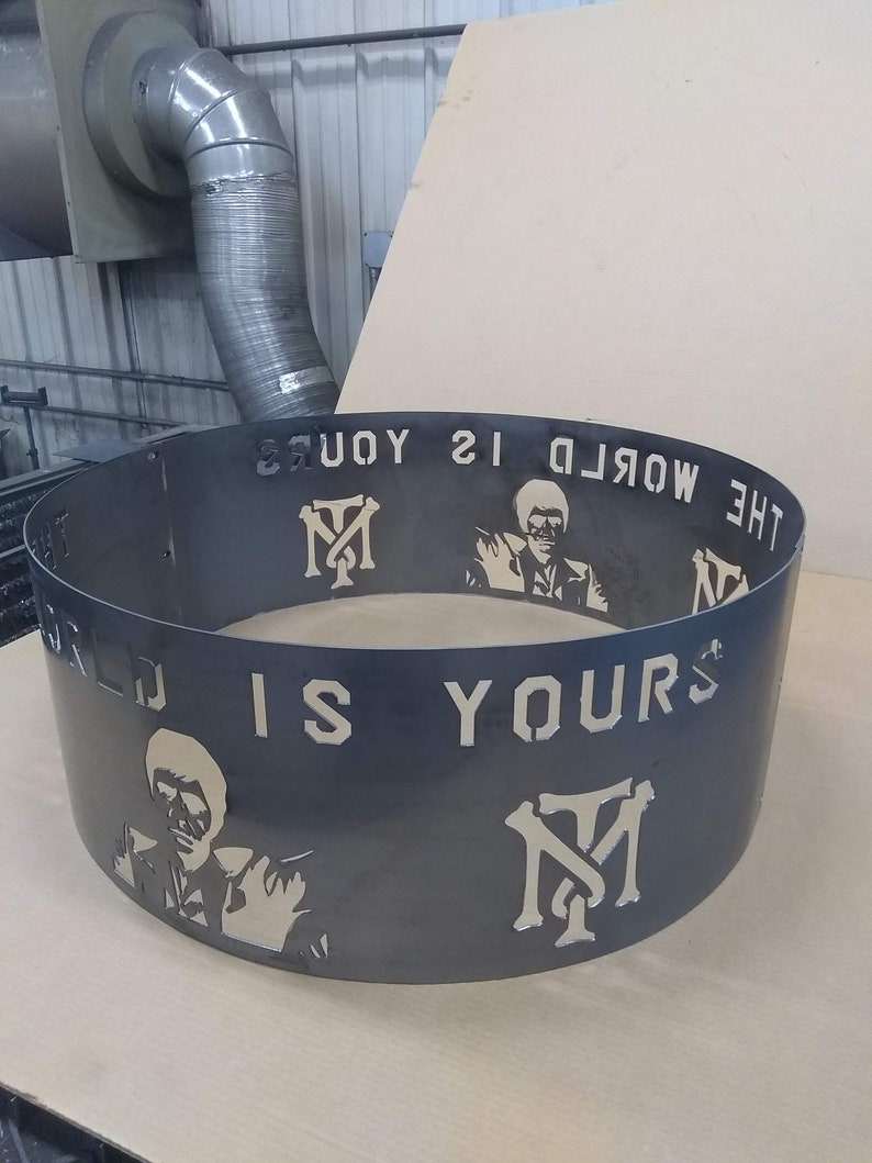 30 Inch Scarface the World is Yours, Bolt Together Fire Pit Painted ...